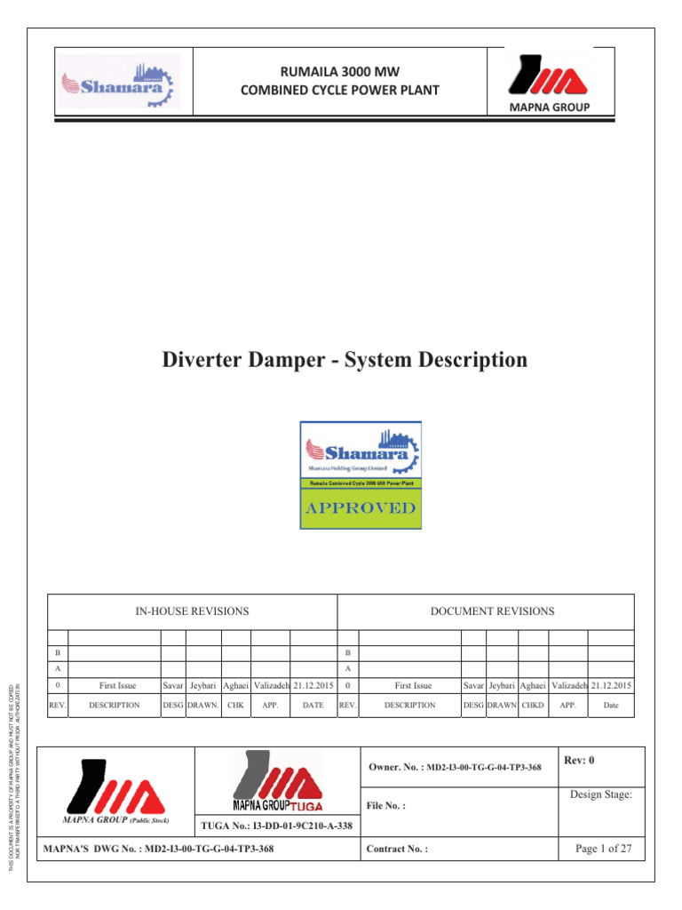Diverter Damper - System Description | PDF | Valve | Duct (Flow)