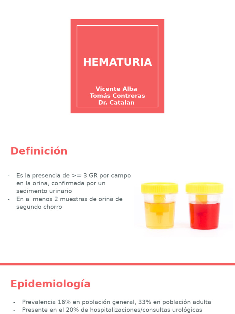Hematuria Presentacion Basica de Clinica | PDF | Urología ...