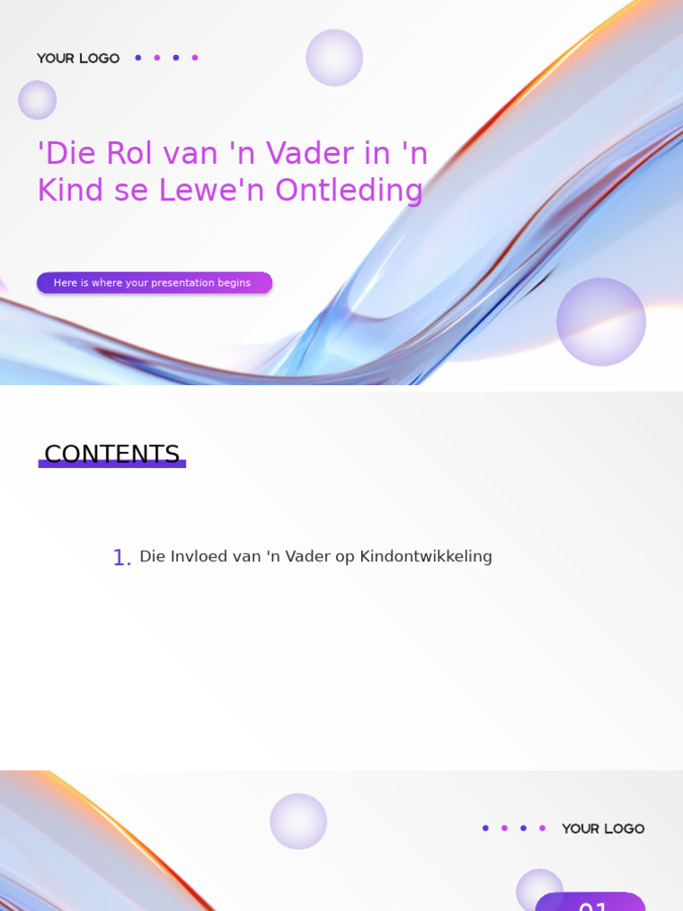 'Die Rol Van 'N Vader in 'N Kind Se Lewe - 'N Ontleding | PDF