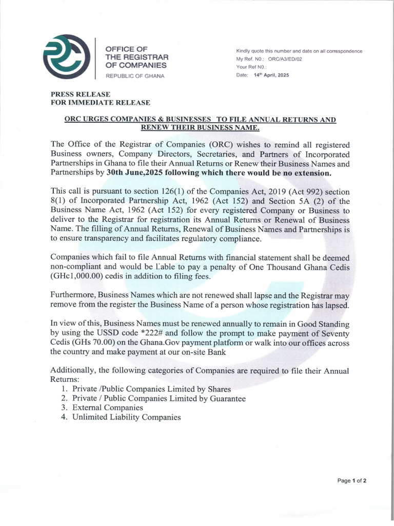 Press Release - Orc | PDF