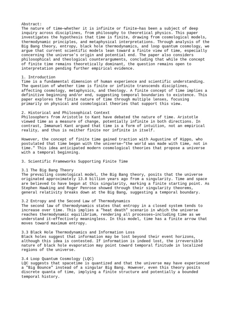 Finite Time | PDF | Time | Universe