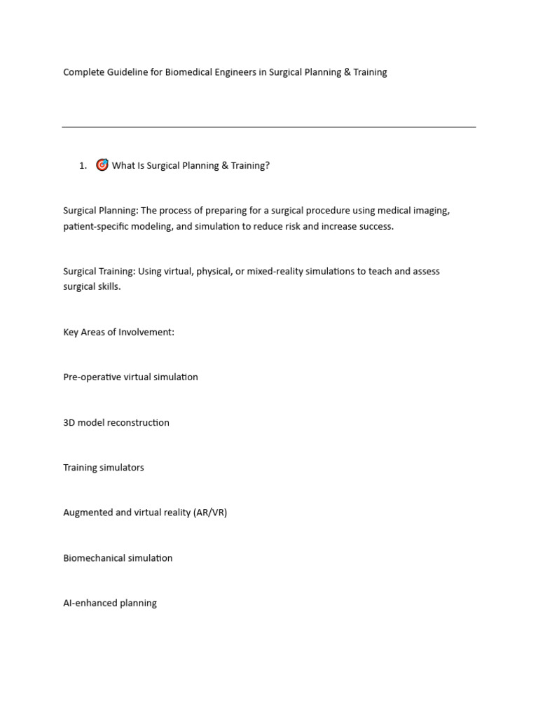Complete Guideline For Biomedical Engineers in Surgical Planning ...