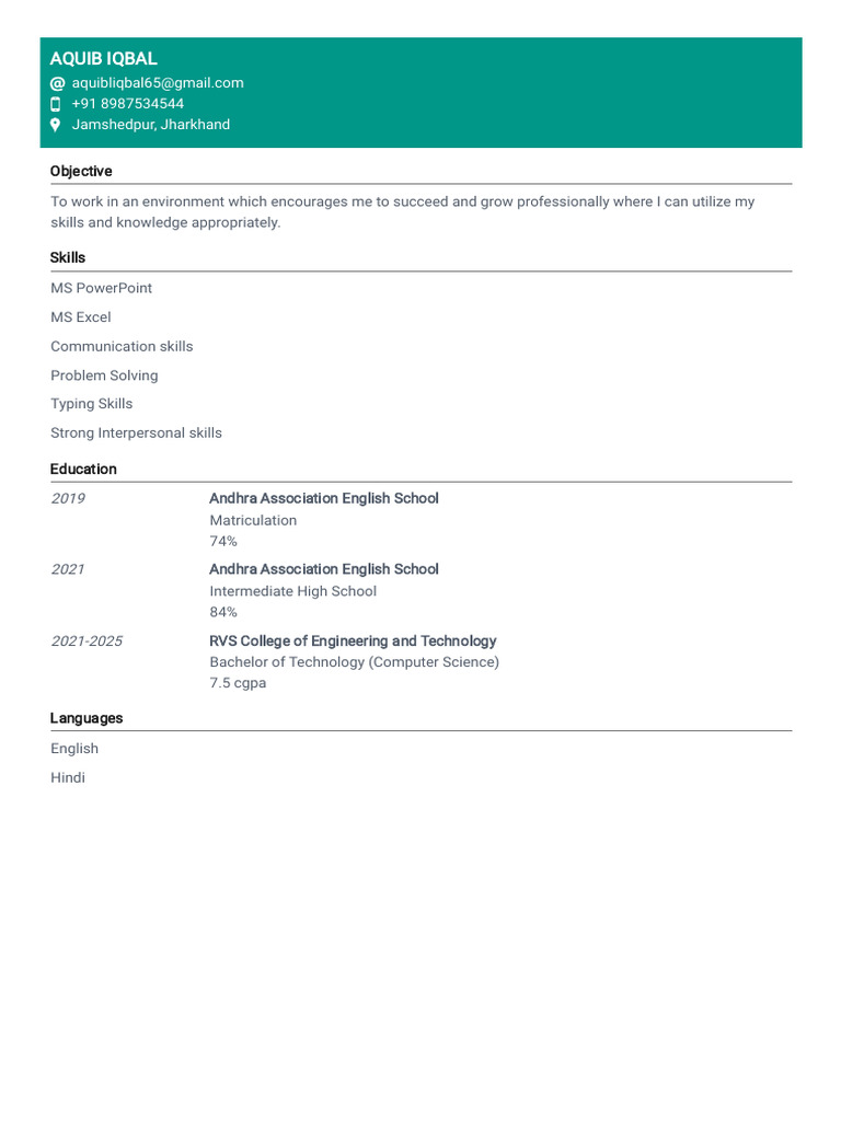 Aquib Resume | PDF