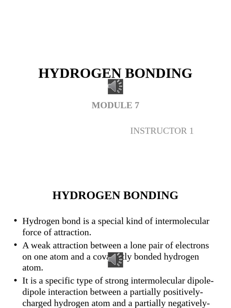 Understanding Hydrogen Bonding Basics | PDF | Hydrogen Bond | Chemical Bond