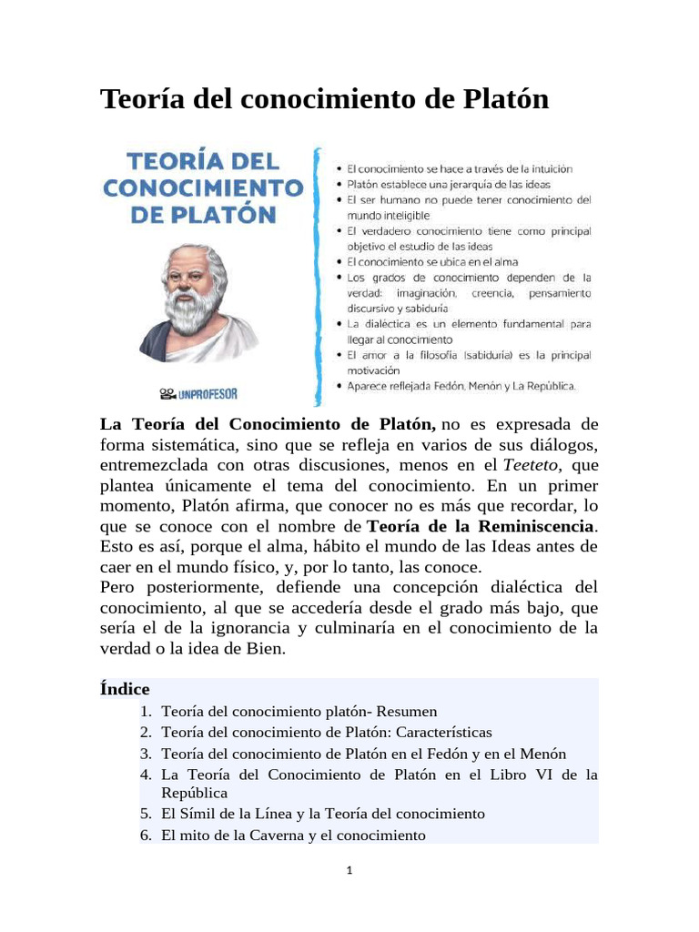Grados del conocimiento en Platón | PDF | Conocimiento | Platón