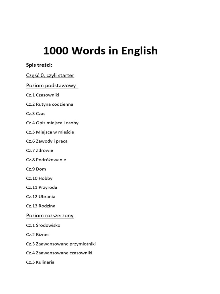 1000 Words in English Poradnik | PDF