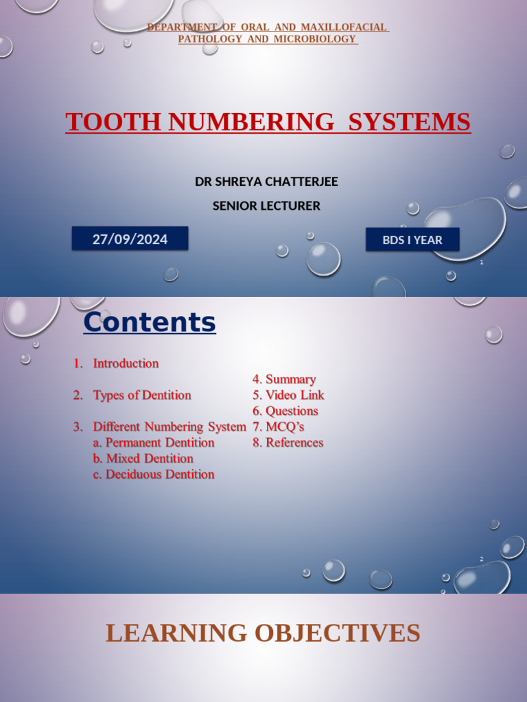 Tooth Numbering System | PDF | Dental Anatomy | Dentistry Branches