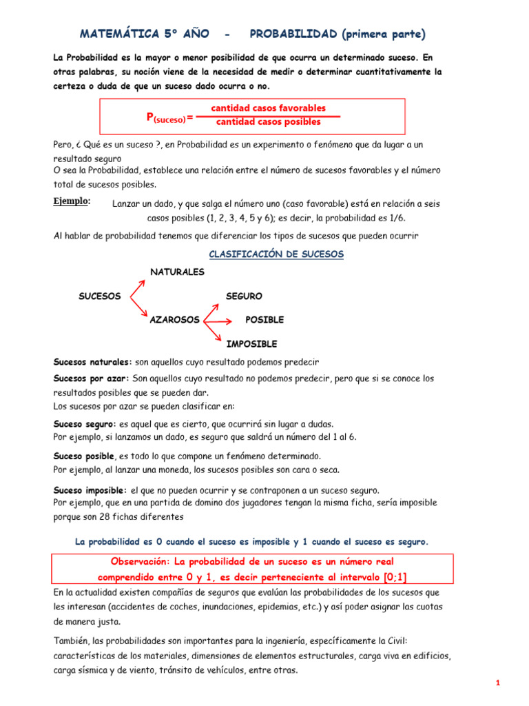 Probabilidad - Teor-A - Primera Parte | PDF | Probabilidad | Teoría de probabilidad