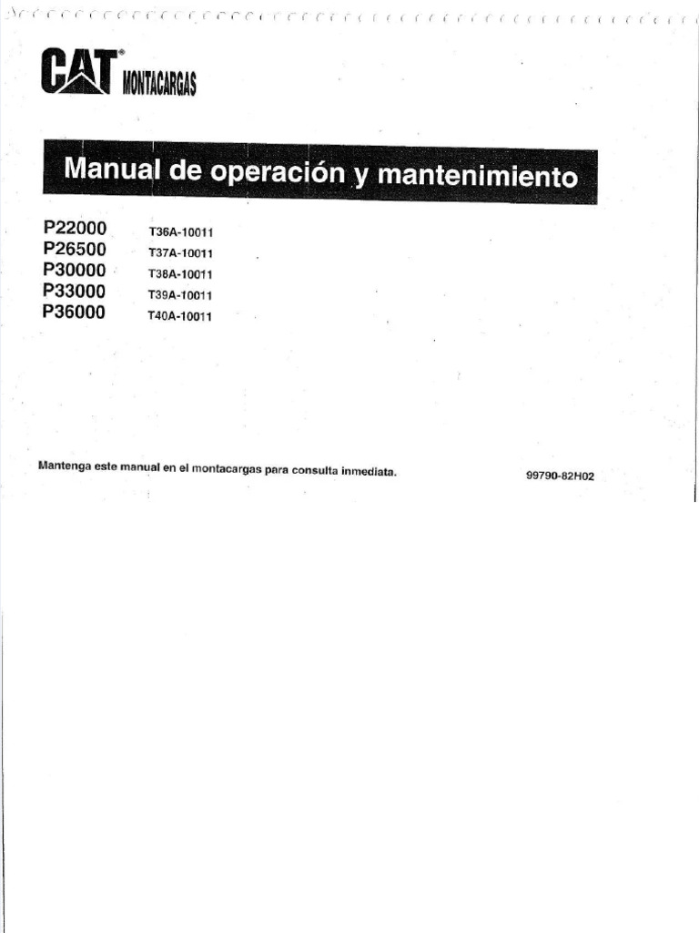 Manual de Operacion y Mantenimiento CAT P33000 | PDF