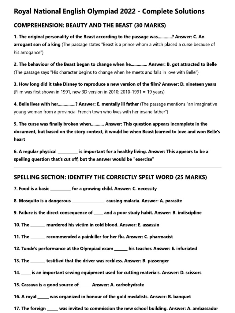 75 Solutions to Primary Questions English | PDF