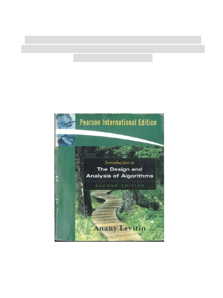 Introduction To The Design Analysis of Algorithms Second Edition ...