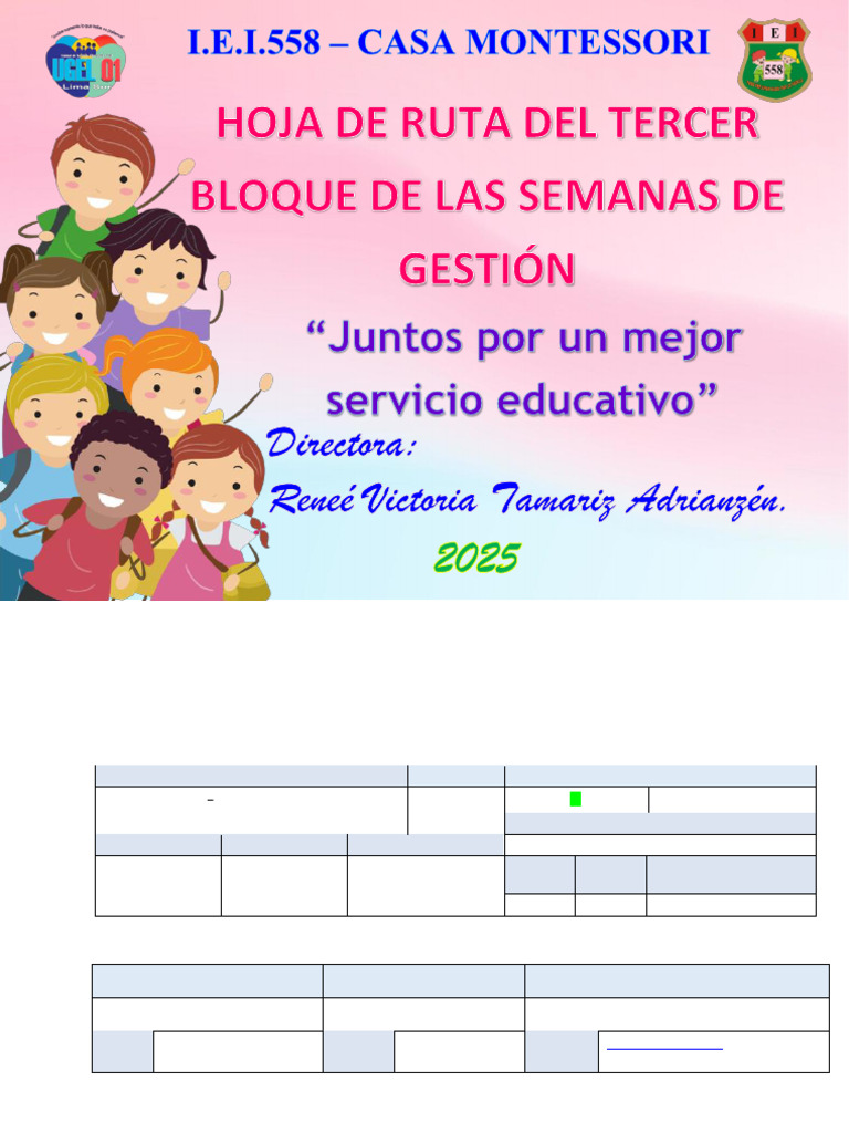 Hoja de Ruta de La Semana de Gestión 2025 - Tercer Bloque | PDF | Educación de la primera ...