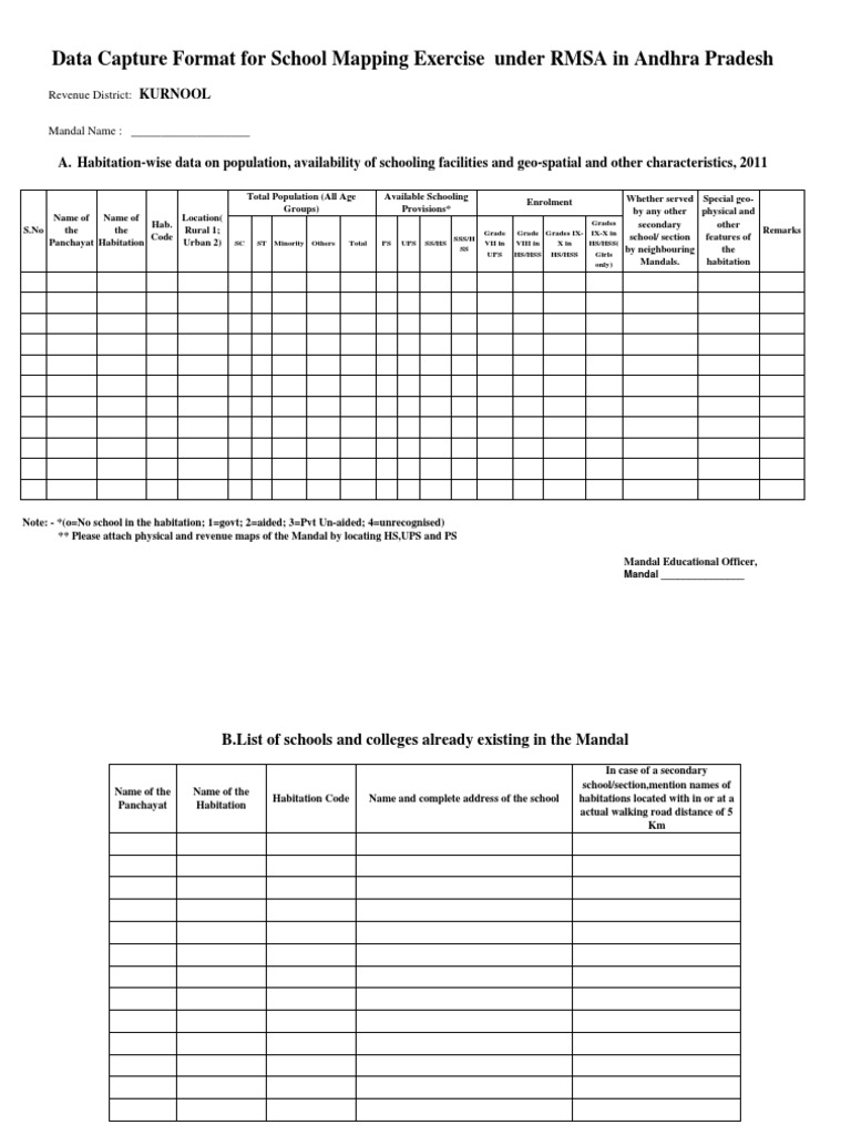 School Mapping Forms | PDF | Visual Cortex | V8 Engine