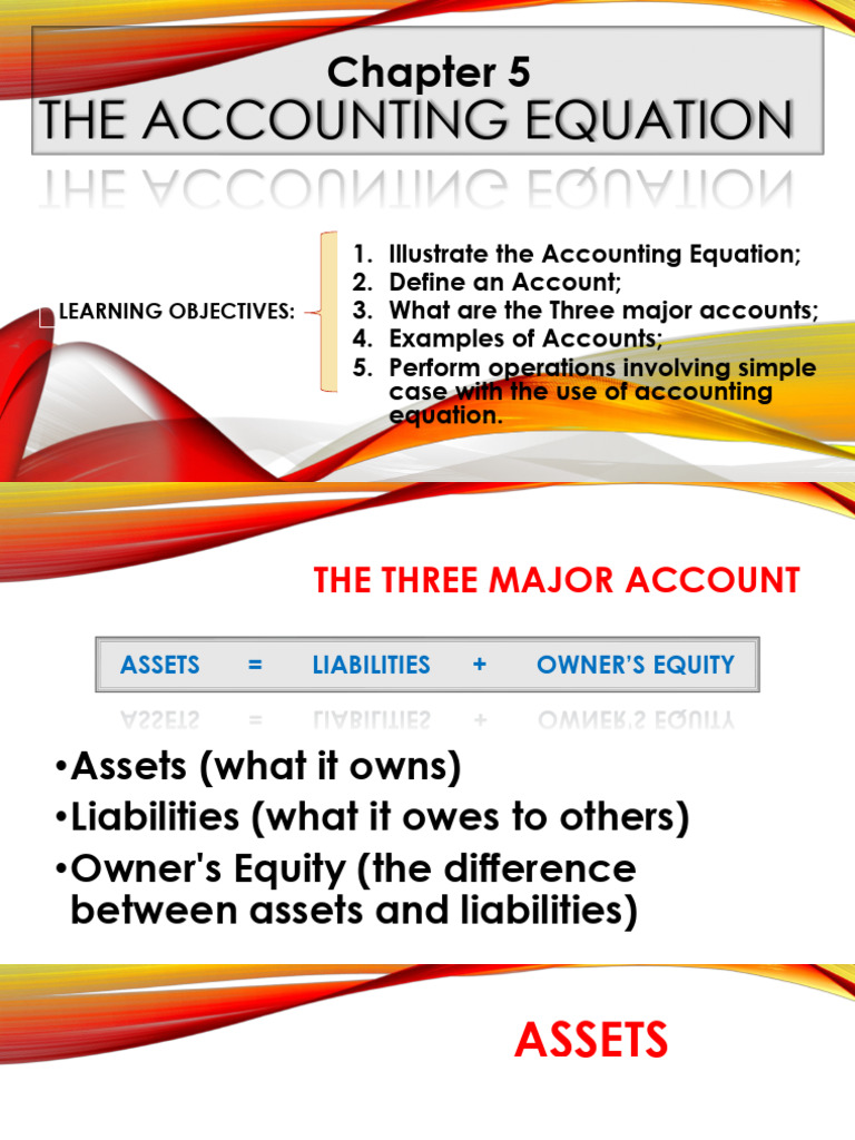 CHAPTER 5 THE ACCOUNTING EQUATION - STUDENT's | PDF | Equity (Finance ...