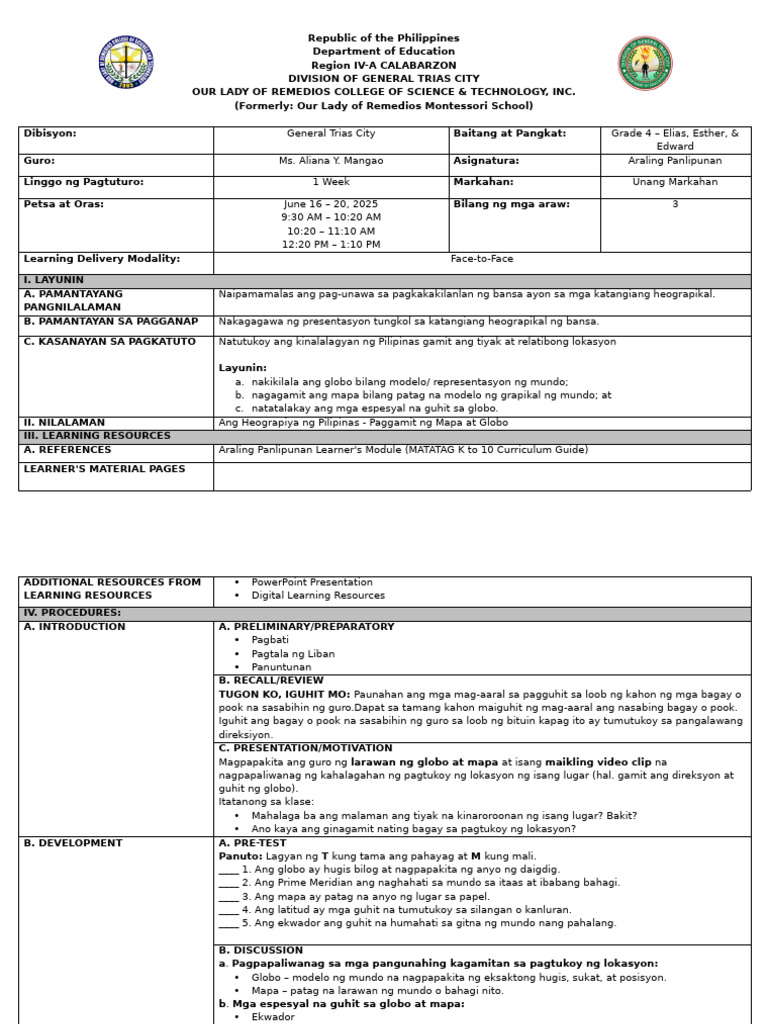 Ap4 - Q1 - Week 1 | PDF