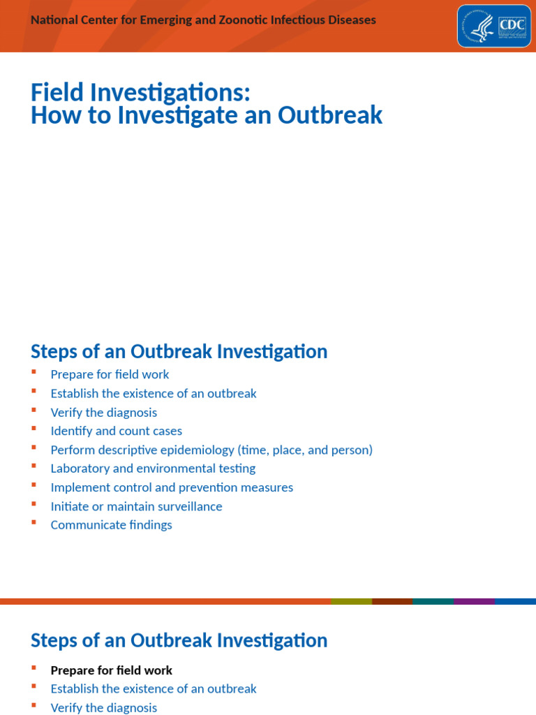 Outbreak Investigation Steps Guide | PDF | Medical Error | Epidemiology