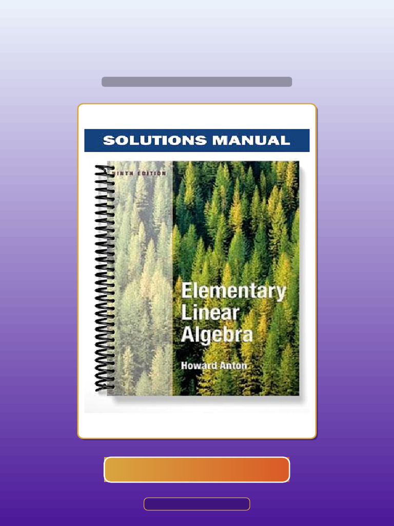 Elementary Linear Algebra 9th Edition by Anton Official Test Bank | PDF ...