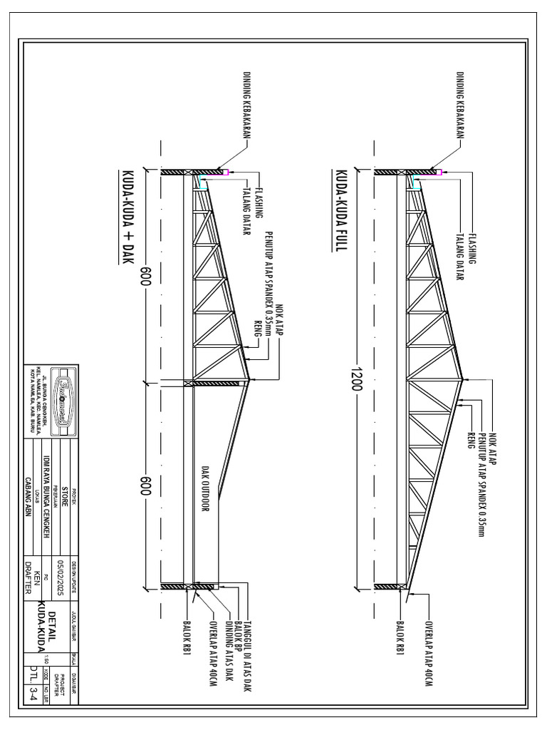 Detail Overlap Atap dan Nok Atap | PDF