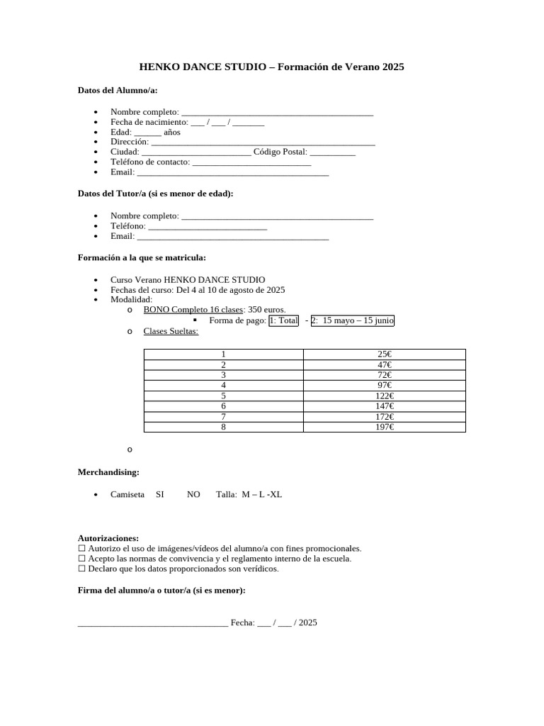 Henko Dance Studio | PDF