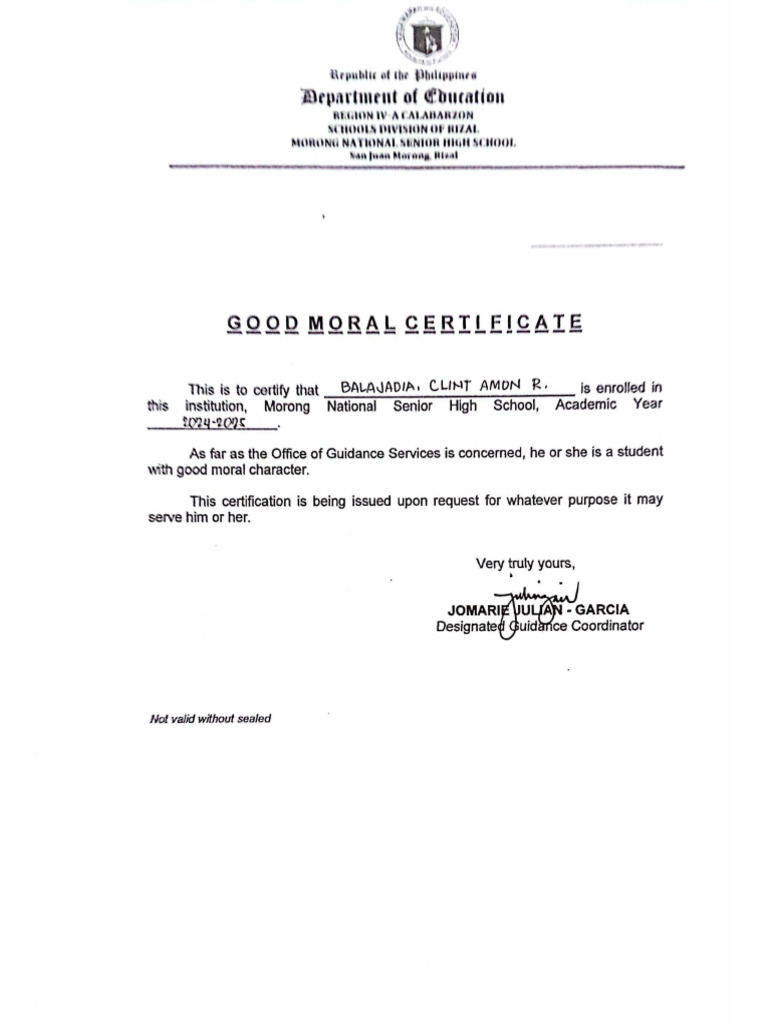 Good Moral | PDF