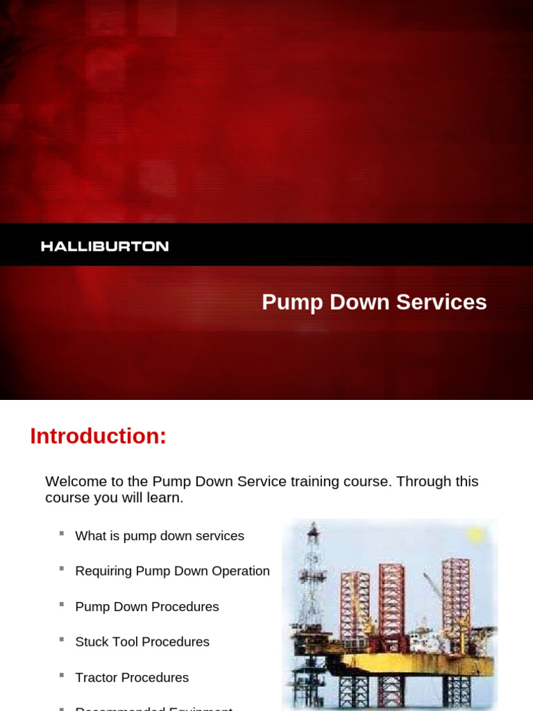 Pump Down Services Training Overview | PDF | Pump | Wireless