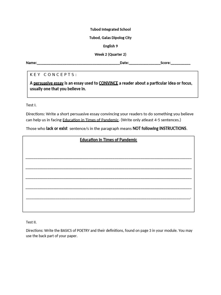 Week2 English Learner Activity Sheet | PDF