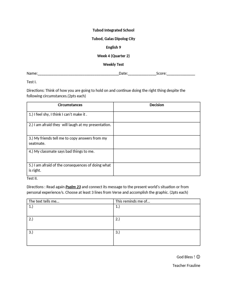 Week4 English 9 Learner Activity Sheet | PDF