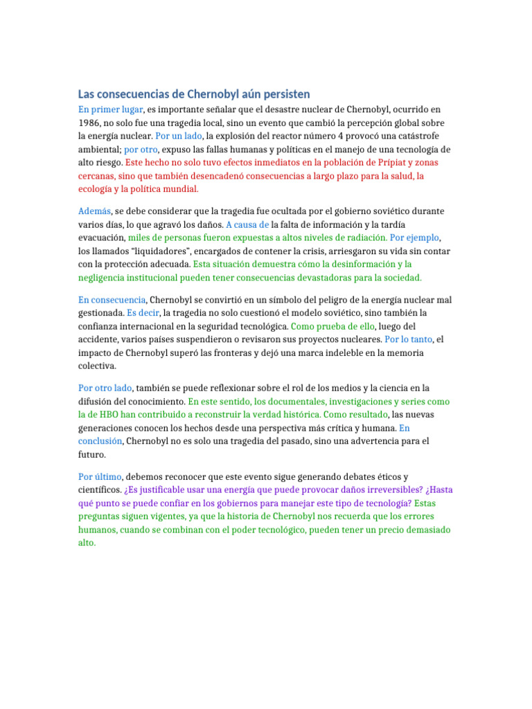 Chernobyl Texto Opinion Colores | PDF