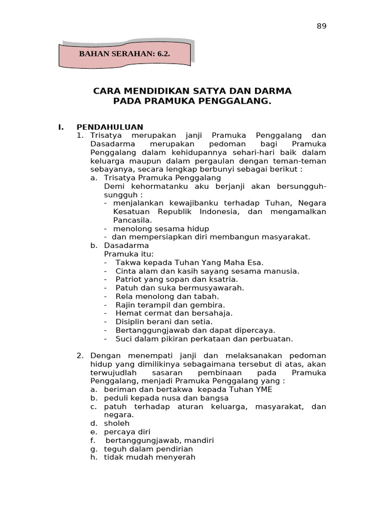 6.2. Cara Mendidik Satya & Darma Penggalang | PDF