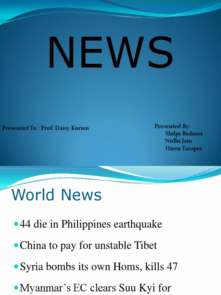 Global News Highlights: Earthquake, Politics, Business | PDF