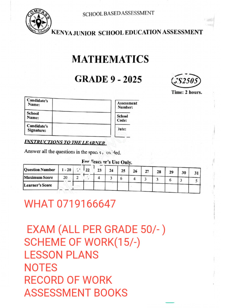 G9 COMPASS 005 MATHS011 - Sign | PDF