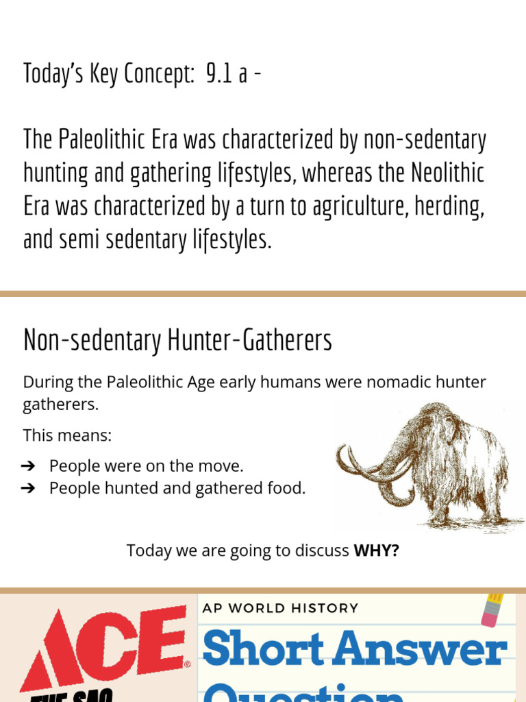 Paleolithic vs. Neolithic Class Discussion (9H) | PDF | Hunter Gatherer ...