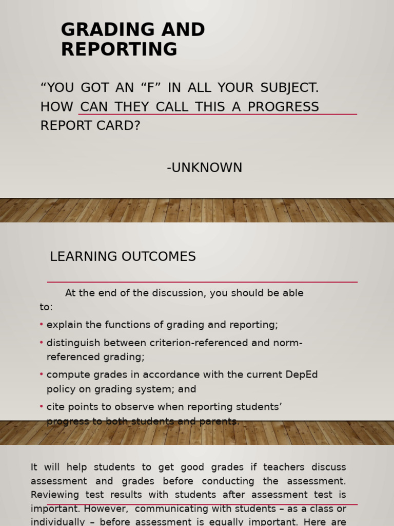 Grading and Reporting Student Progress | PDF | Learning | Educational ...