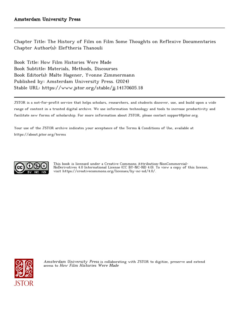 Reflexive Documentaries in Film History | PDF | Historiography ...