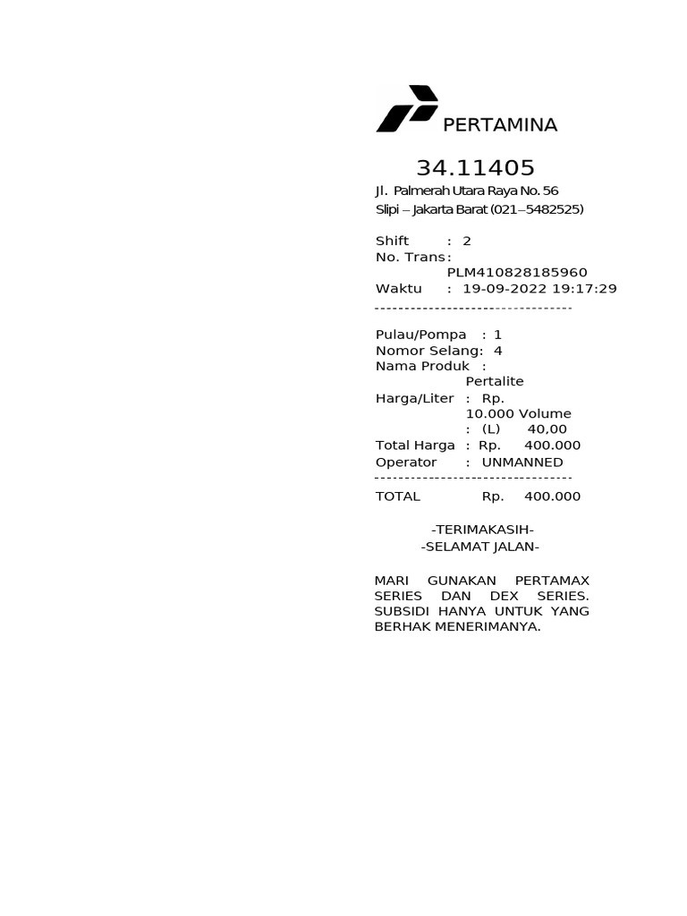 PDF Struk Bensin Editan | PDF