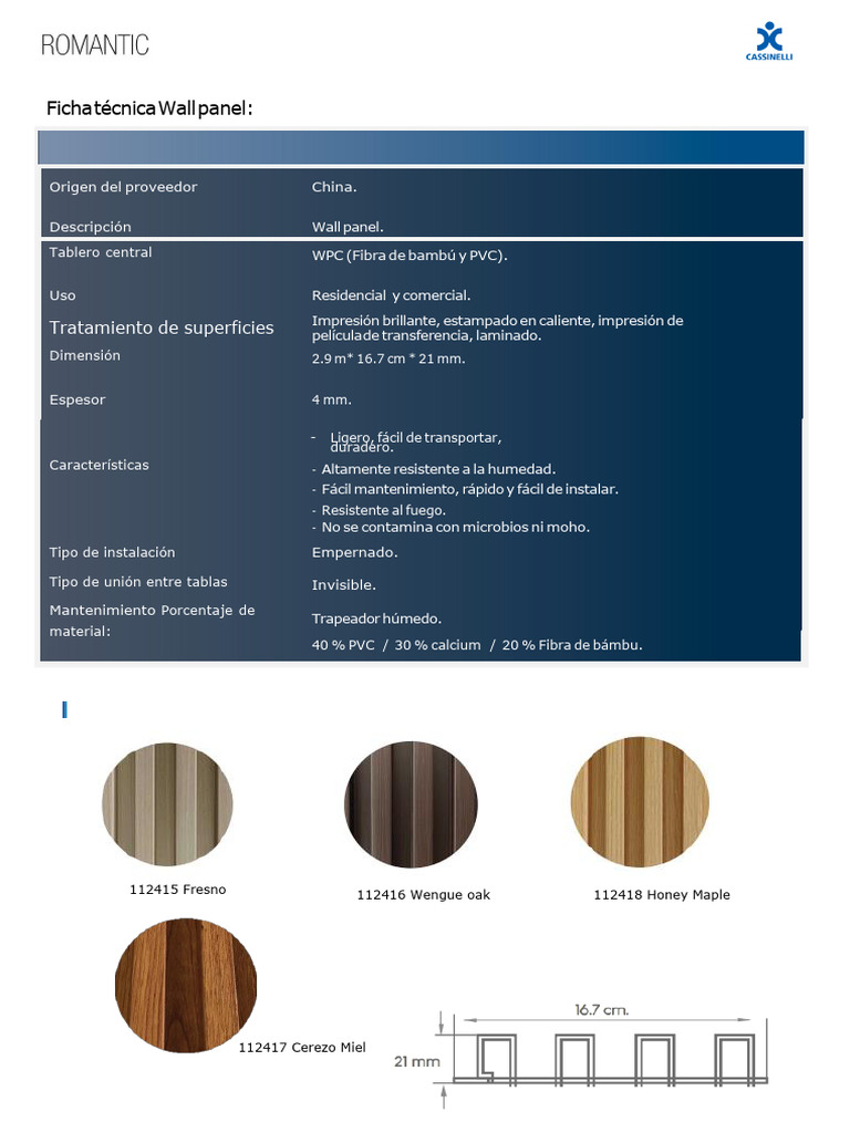 Ficha Técnica - Wall Panel | PDF | Adhesivo | Materiales de construcción