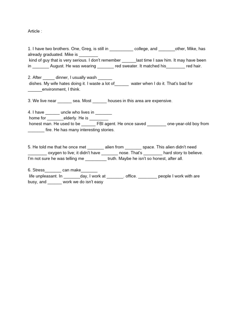 Article - Exercise | PDF