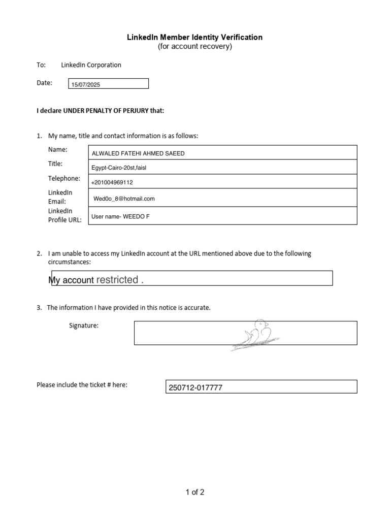 LinkedIn Member Identity Verification | PDF