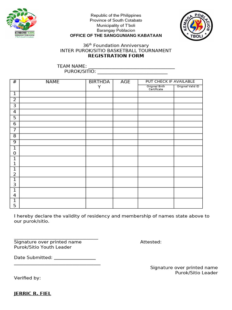 Basketball 2025 Registration Form | PDF