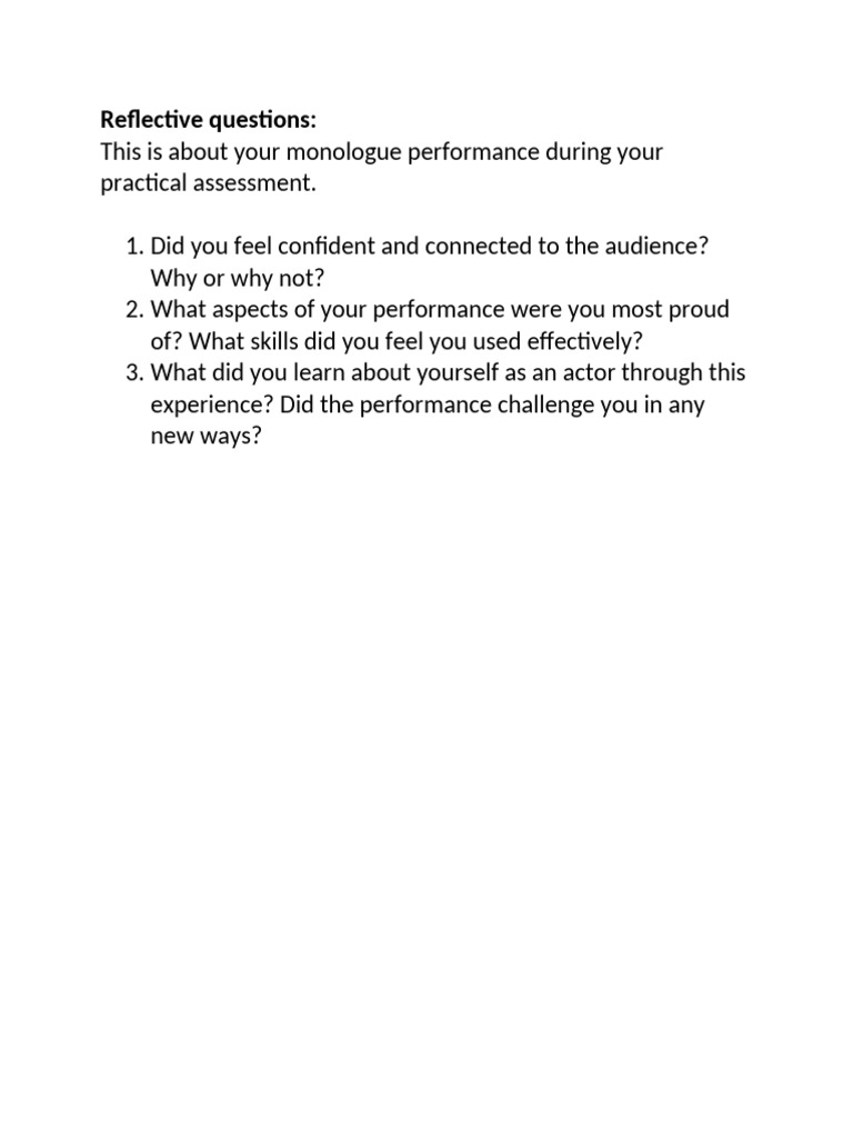 Reflective Questions | PDF