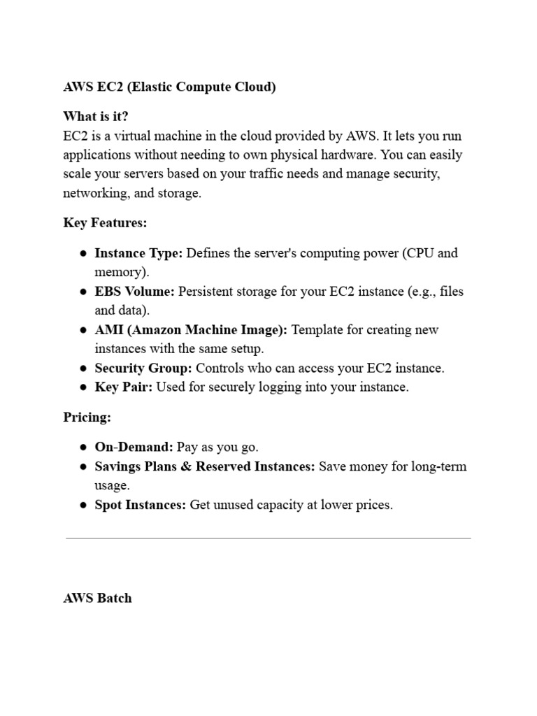 AWS Services Overview | PDF | Computer Science | Computer Engineering