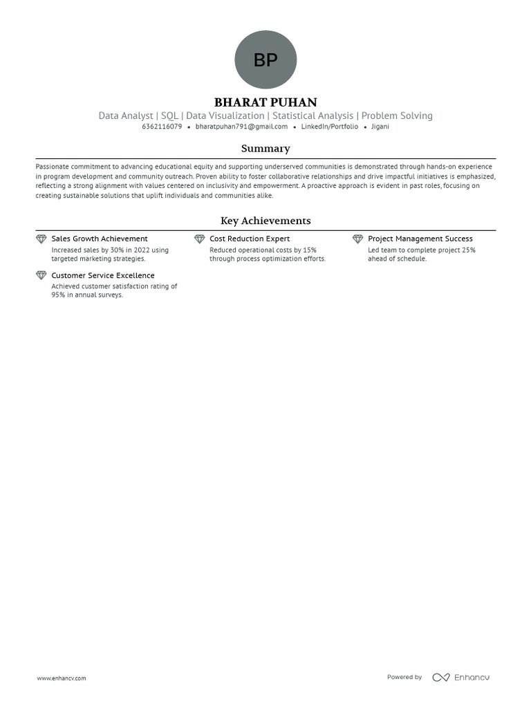 Bharat Puh An Resume | PDF