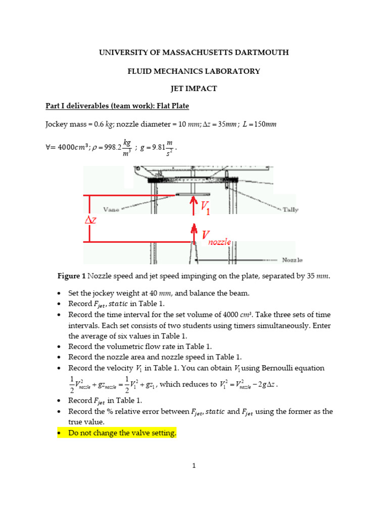 Jet Impact Experiment Analysis | PDF | Flow Measurement | Nozzle