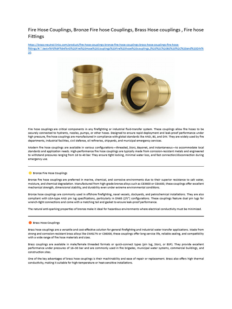 Fire Hose Couplings ANSI | PDF | Mechanical Engineering
