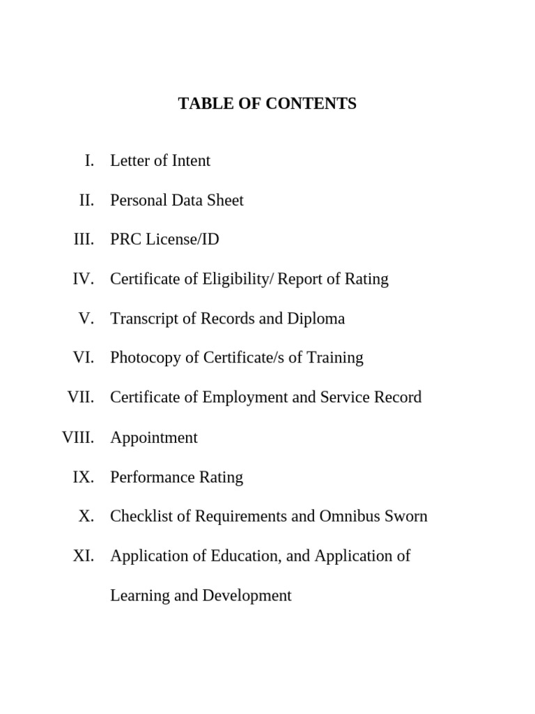 Table of Contents - For Ranking | PDF
