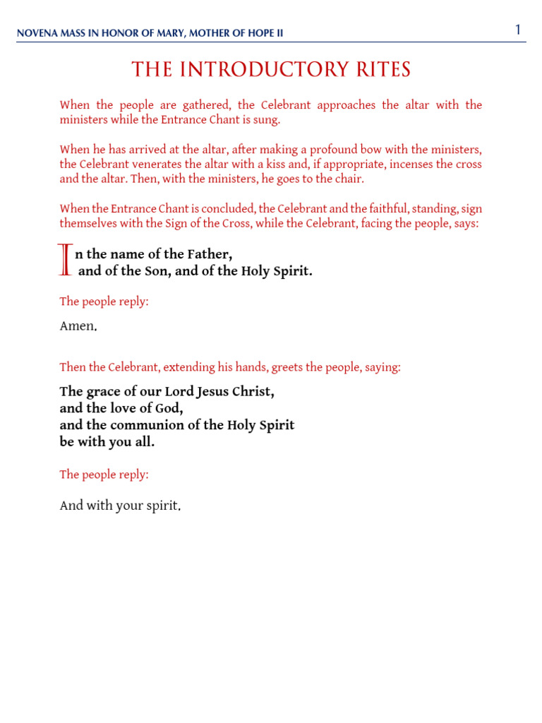 Novena To Mary, Mother of Hope 2025 - Set B | PDF | Lord's Prayer ...