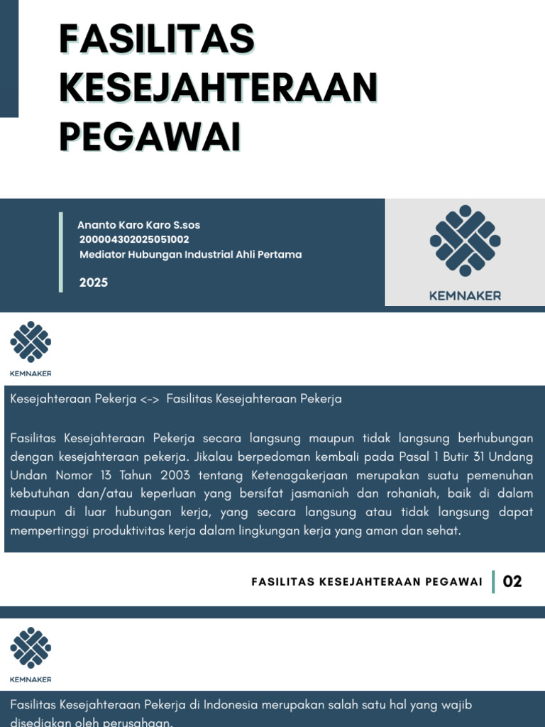 Ananto Karo Karo - 200004302025051002 - Fasilitas Kesejahteraan Pekerja Di Indonesia | PDF