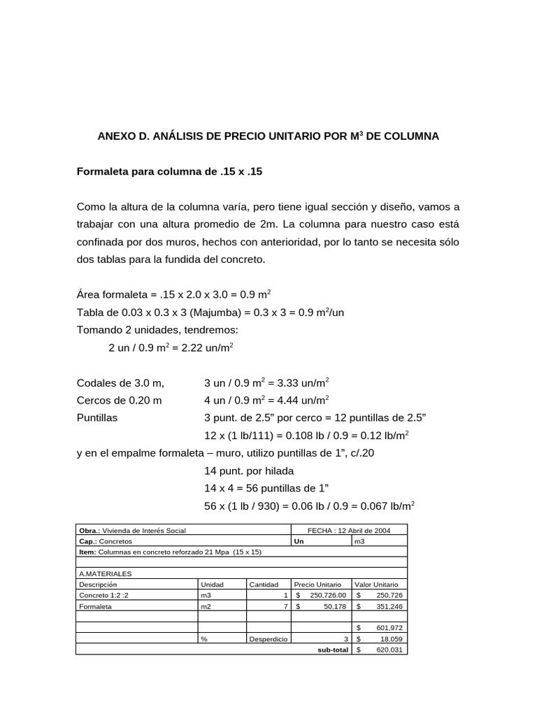 Análisis de Columna | PDF