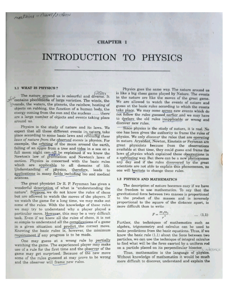 Physics Chapter 1 | PDF