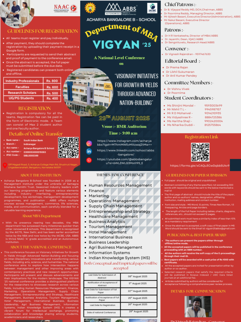 VIGYAN '25 National Conference Details | PDF | Business